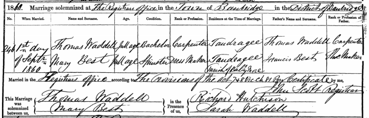 Thomas Malcolm Waddell & Mary Best – from Clare to Gympie, and a ...